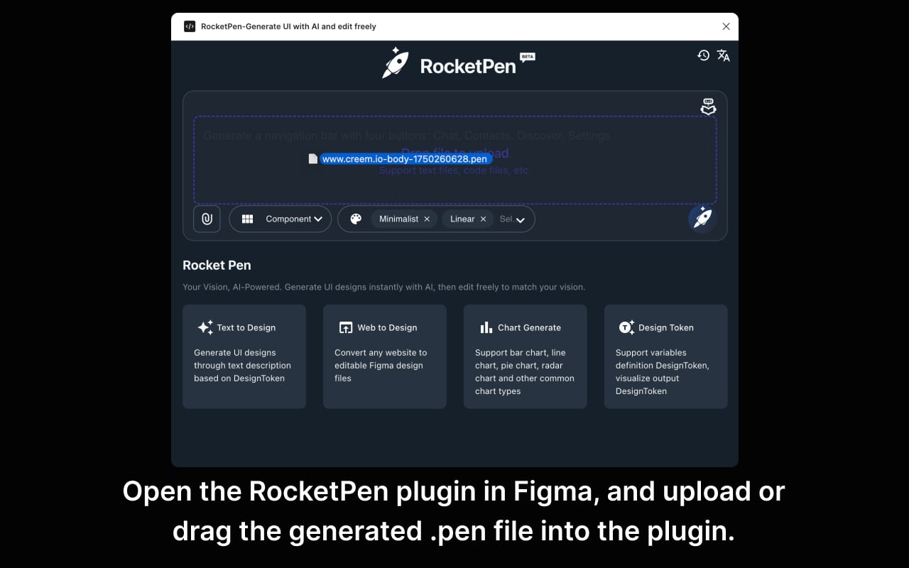 RocketPen - AI Figma Plugin | Text to Figma, Image to Figma, Website to Figma & Charts
