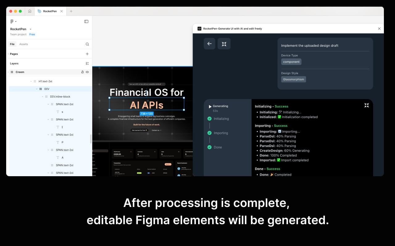 RocketPen - AI Figma Generator | Image to Figma, Website to Figma, ChartGen & TableGen | AI ...